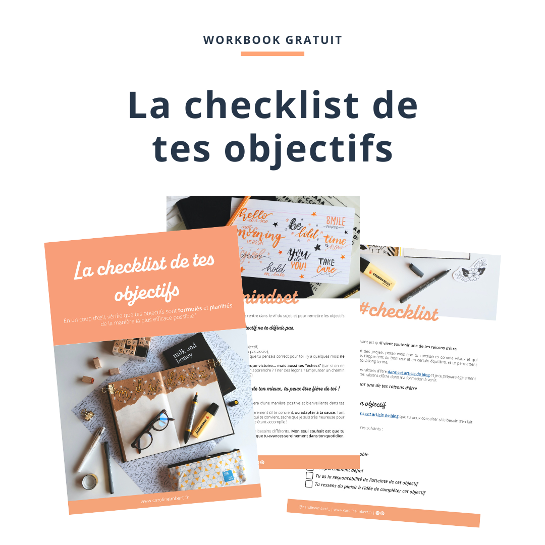 Outil gratuit : La checklist de tes objectifs - Caroline Imbert